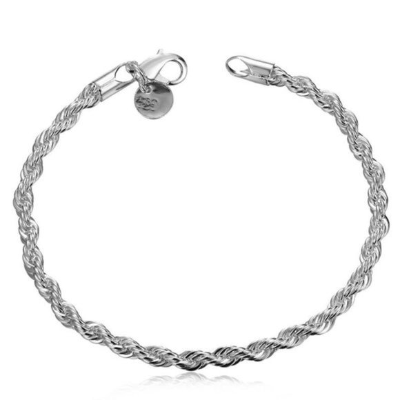 Jewelry | New 925 Sterling Silver Braided Chain Bracelet | Poshmark